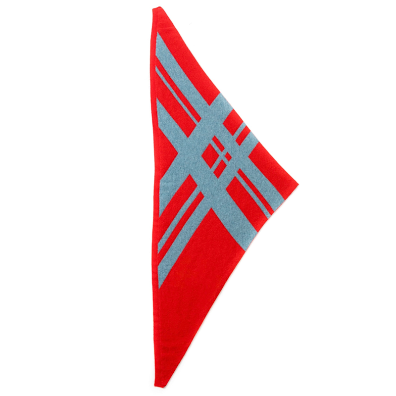 Doli Poppy - Large Triangle Scarf - Red/Blue - Cashmere | MÀIRI M ...