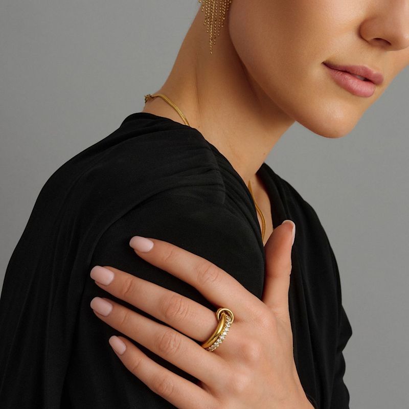 Double Band Ring In Gold | Nialaya | Wolf & Badger