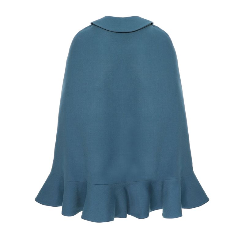 Double Breasted Cape With Belt - Blue | AVENUE N°29 | Wolf & Badger