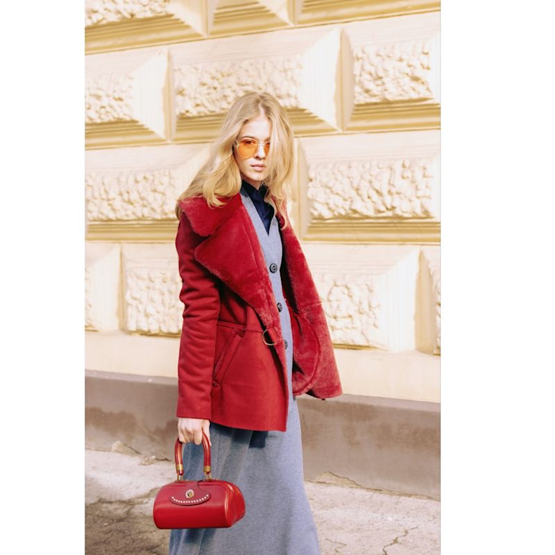 Double Faced Shearling Coat Red | Julia Allert | Wolf & Badger