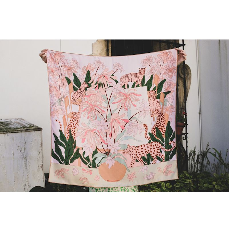 Double Sided Silk Scarf Of Jungle Gathering | Jessie Zhao New York ...