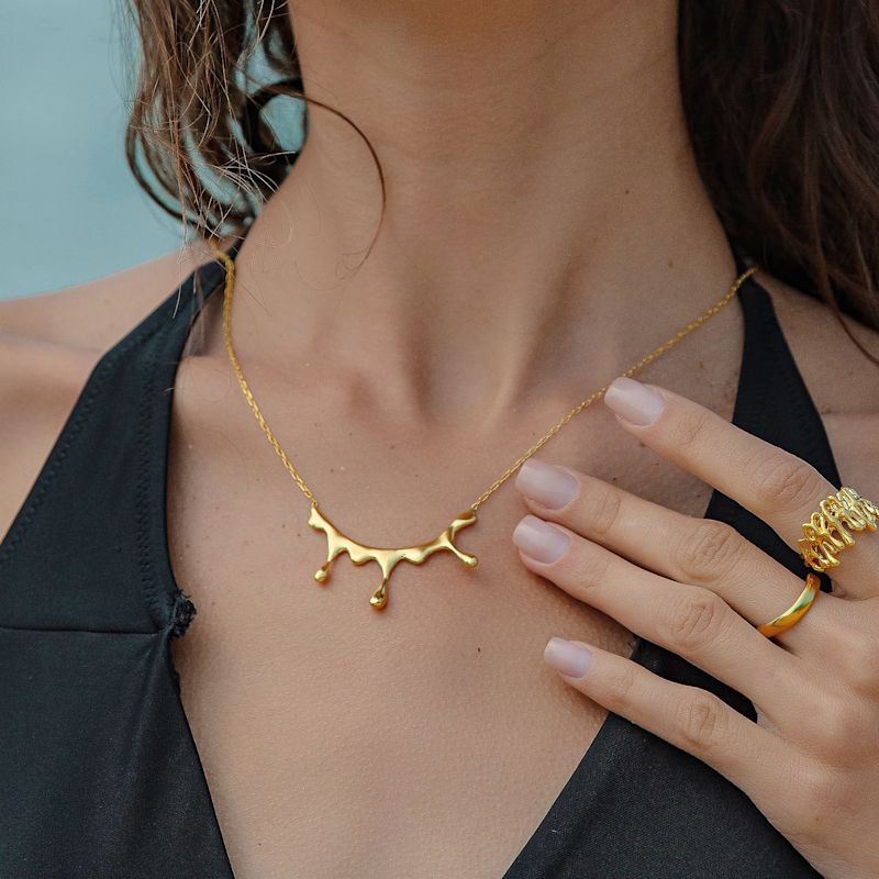 Dripping Gold Melting Necklace | Mejoma | Wolf & Badger