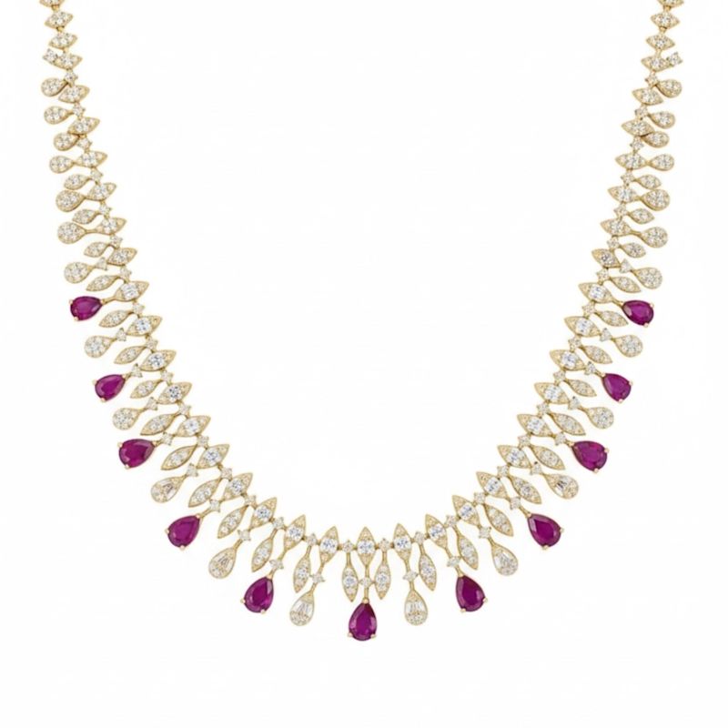 Duchess Ruby Statement Necklace Gold | LATELITA | Wolf & Badger