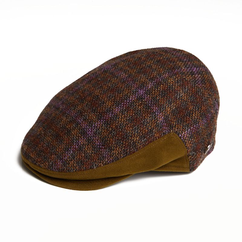 Edgar Grape Purple Tweed Wool Italian Flat Cap | Dasmarca Hats | Wolf ...