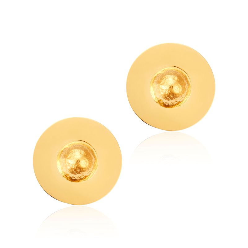 Elena Grande Gold Disk Earrings | Visconti | Wolf & Badger