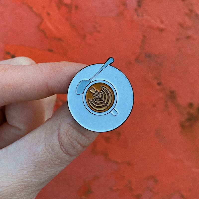 Enamel Pin Cup Of Coffee | Make Heads Turn | Wolf & Badger
