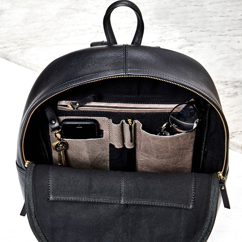 Luxe Black Leather Backpack | VIDA VIDA | Wolf & Badger
