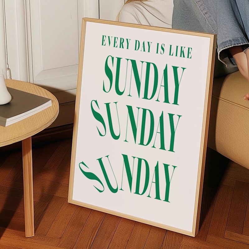 Everyday Is Like Sunday Mindful Music Bedroom Art Print A2 | Fanclub ...