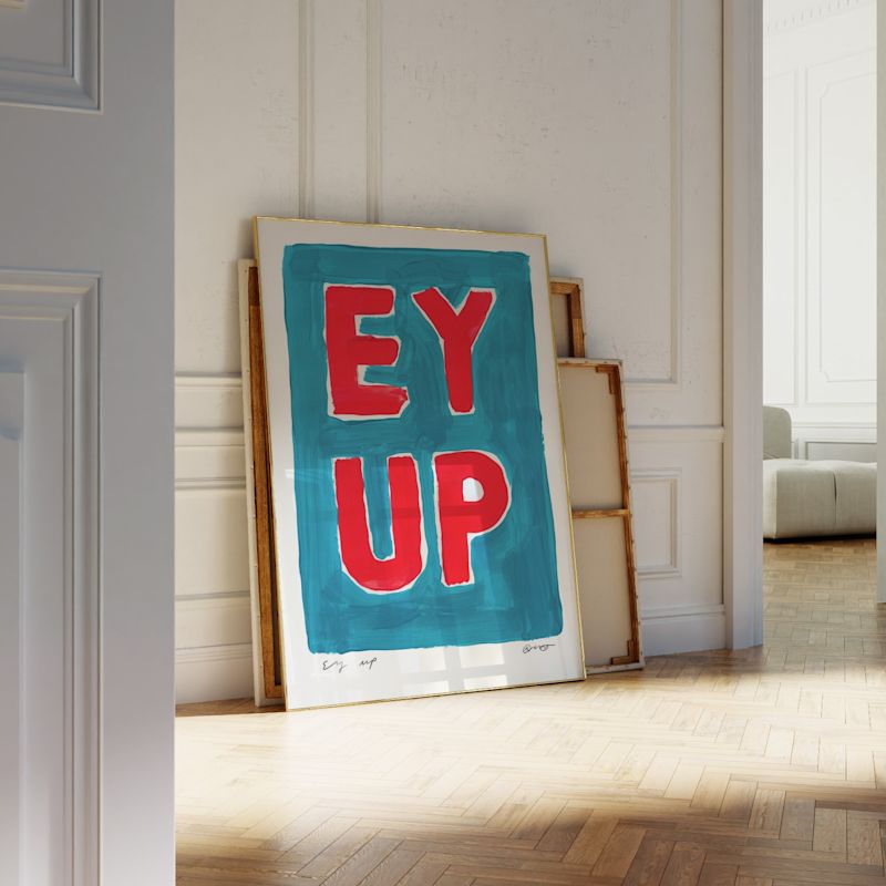 Ey Up Hand Painted Art Print - A3 | Natalie Cass Art | Wolf & Badger