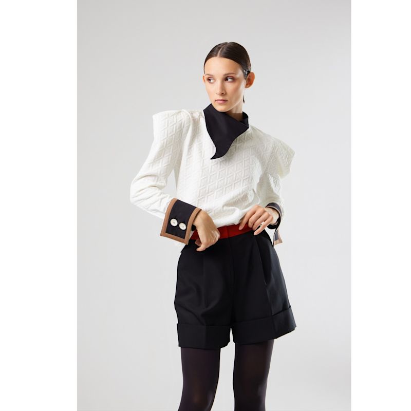 Fashion Asymmetrical Collar Blouse White | Julia Allert | Wolf & Badger