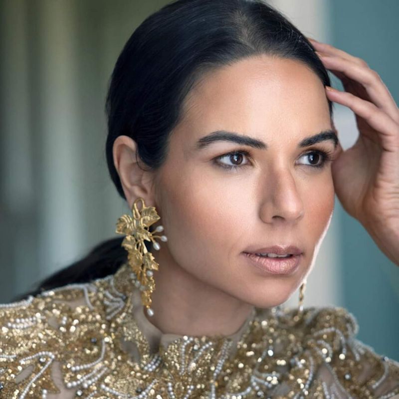 Fiano De Perla Gold Plated Dangle Earrings With Pearl Drops | Meraki by ...