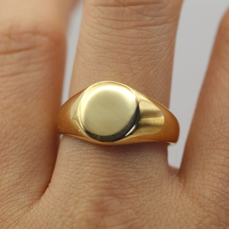 Big Signet Ring For Men - Yellow Gold Vermeil | VicStoneNYC Fine ...