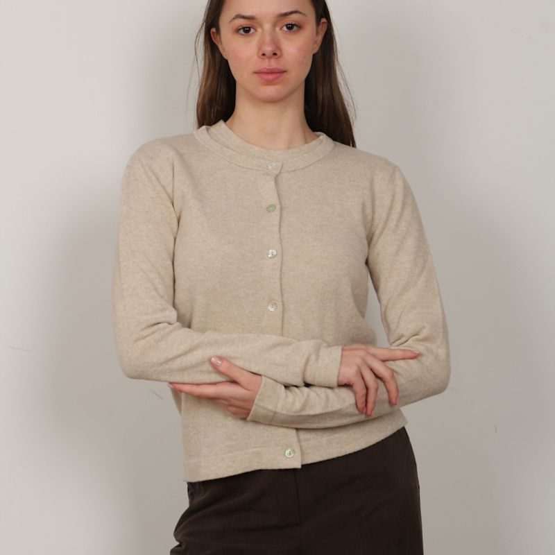 Fine Knit Cardigan With Buttons - Wool & Cashmere Blend Italian Yarn ...