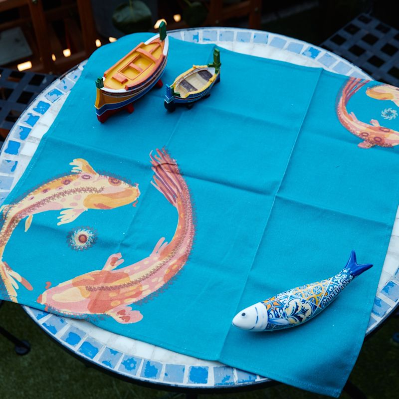 'Fish Print And Auspicious Cloud Print' & 'Fan Print And Girl Print ...