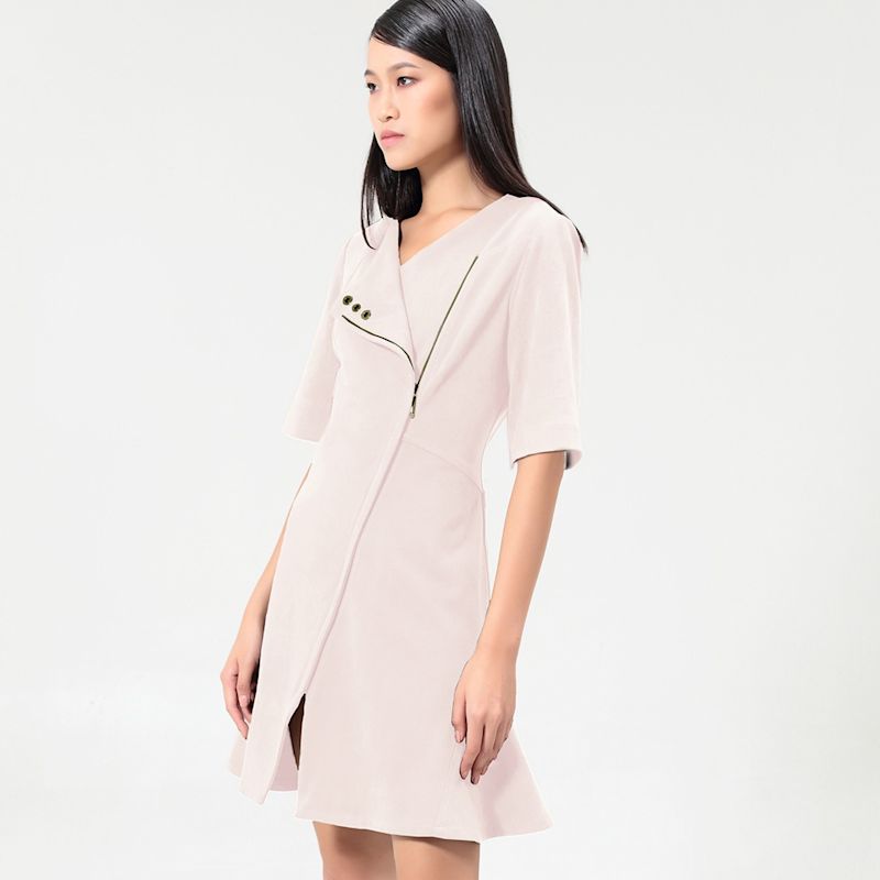 Fit-And-Flare Perfecto Dress - Cream | Smart and Joy | Wolf & Badger