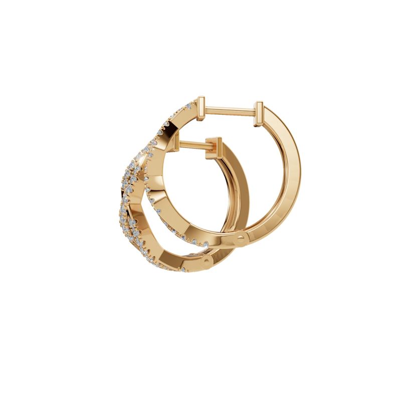 Fourteen Kt Yellow Gold Golden Spiral Diamond Earing | Aya Fine Jewelry ...