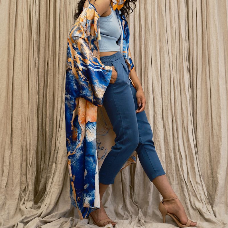 Freedom Of Wave Long Kimono | SUKI WANG LONDON | Wolf & Badger