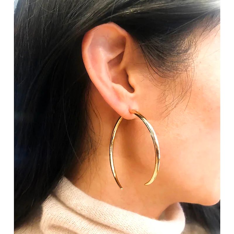 Front-Back Hoop Earrings Gold | AKI ROC JEWELRY | Wolf & Badger