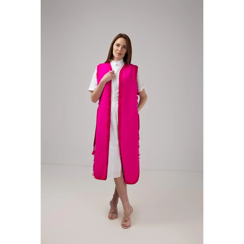 Fuchsia Embroidered Artisan Vest – Statement Piece With Tree Of Life ...