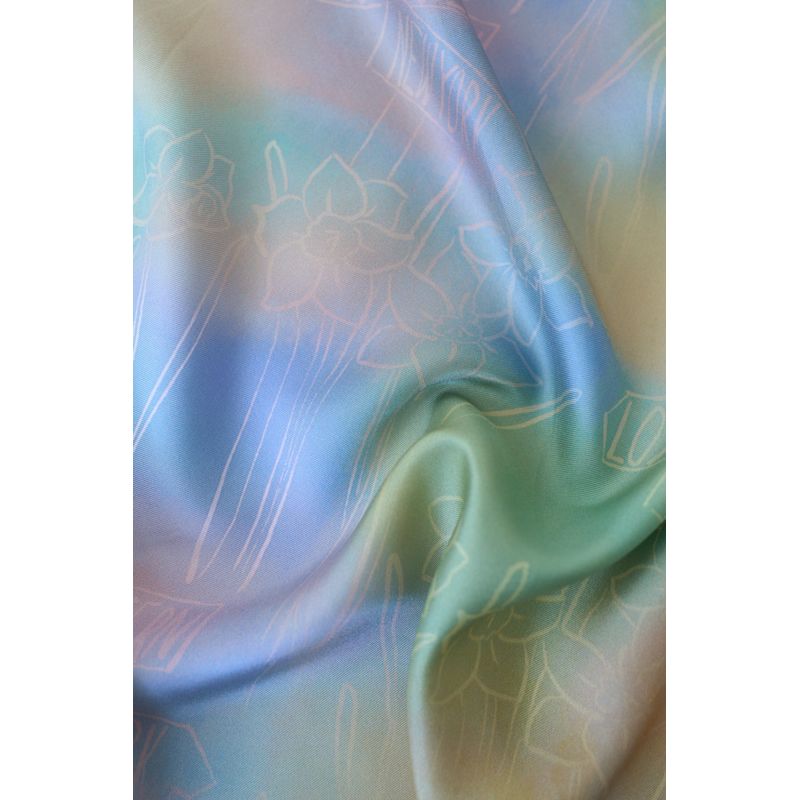 "Brooklyn" Triangle Silk Scarf - Pink & Blue | Lost Pattern NYC | Wolf ...