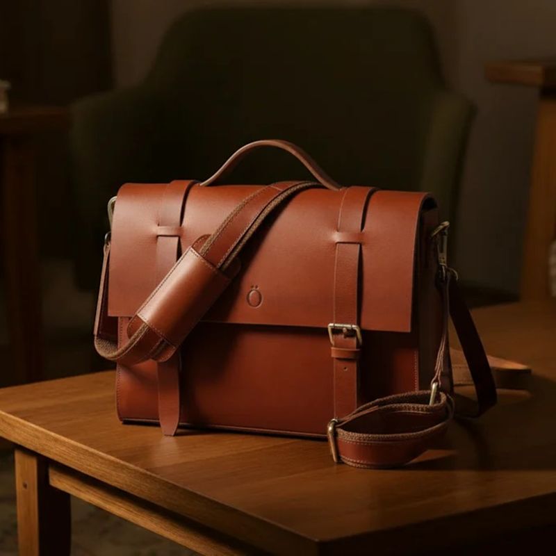 Geoffrey Leather Messenger Laptop Bag | Dötch Leather | Wolf & Badger