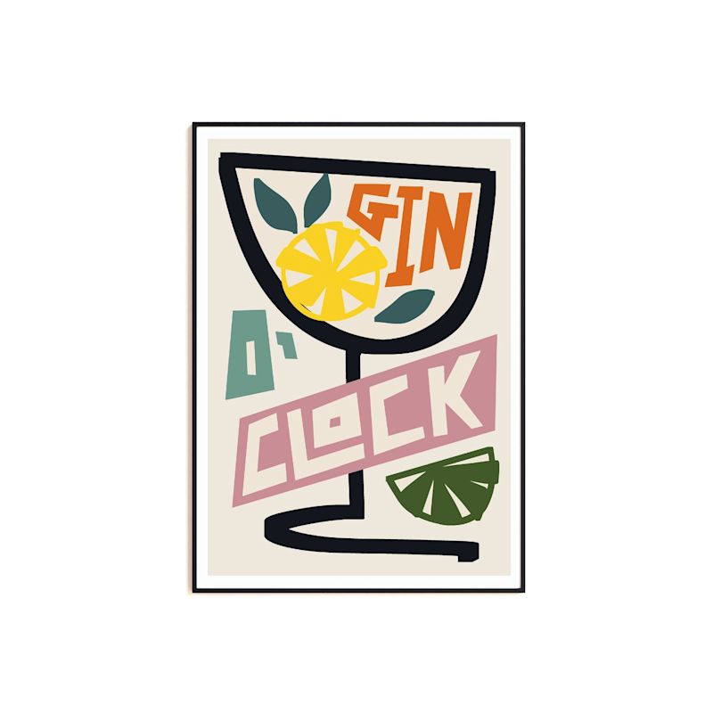 Gin O' Clock Art Print - A3 | Natalie Cass Art | Wolf & Badger