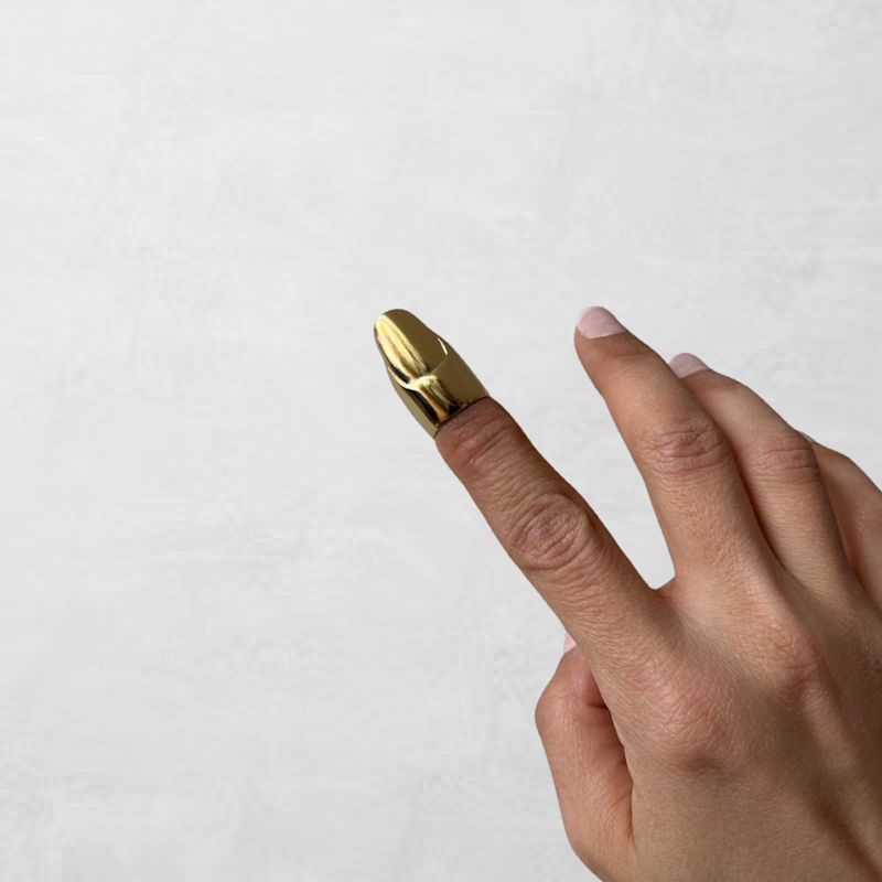 Gold Finger With Nail Accessory | London Atelier Byproduct | Wolf & Badger