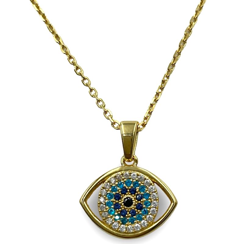 Gold Vermeil Spartan Evil Eye - Ic Xc Ni Ka | Quartz & Canary | Wolf ...