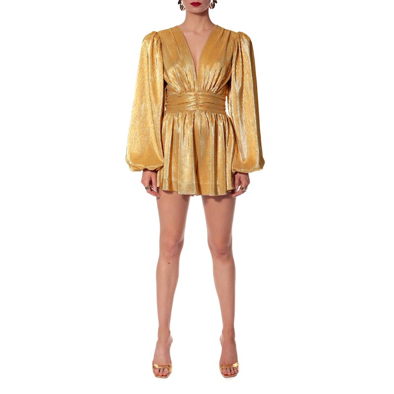 Grace Golden Glow Mini Party Jumpsuit | AGGI by HALEWSKI | Wolf & Badger