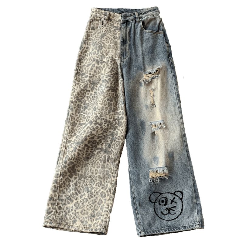 Graffiti Bear Recycled Denim Lilly Jeans | x ilona blue | Wolf & Badger