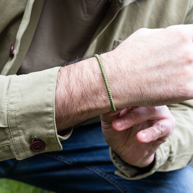 Green Waxed String Bracelet For Men - Sportsman | Harbour UK Bracelets ...