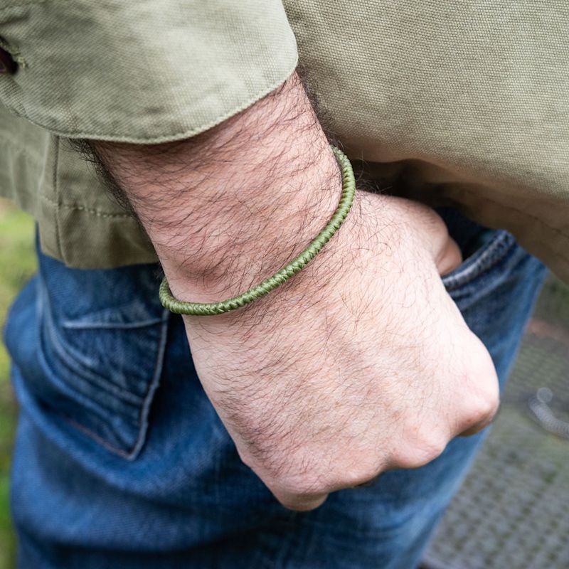 Green Waxed String Bracelet For Men - Sportsman | Harbour UK Bracelets ...
