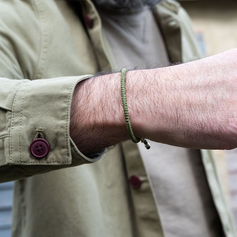 Green Waxed String Bracelet For Men - Sportsman | Harbour UK Bracelets ...
