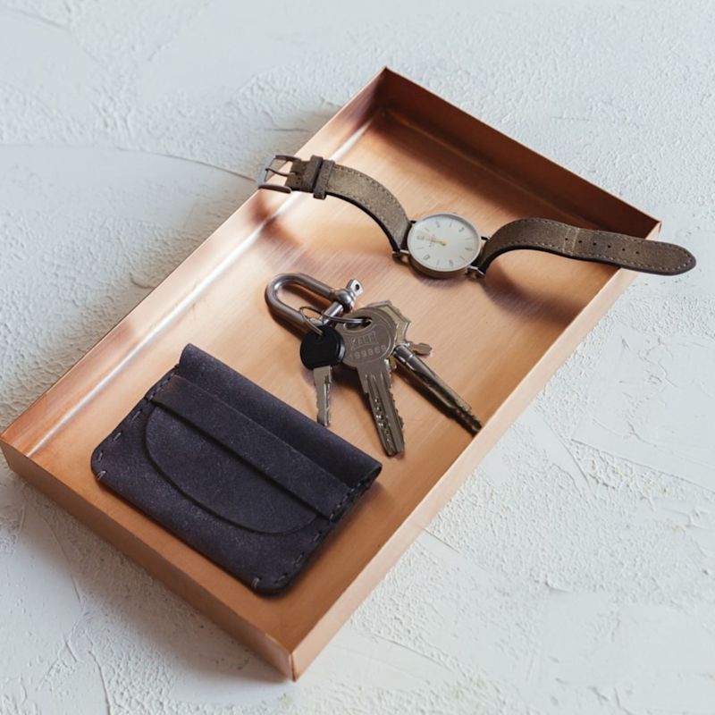Handcrafted Solid Copper Valet Tray – Minimalist Rectangular Catchall ...