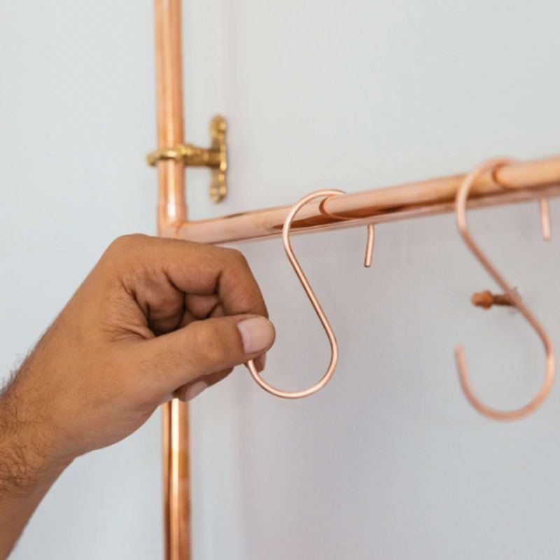 Handcrafted Copper Mug Rack With Hooks | ANATOLIACRAFT | Wolf & Badger