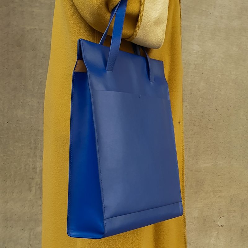 Handmade Adjustable Tote Bag - Cobalt Blue | godi. | Wolf & Badger