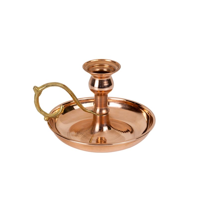Shiny Solid Copper Candle Holder | ANATOLIACRAFT | Wolf & Badger