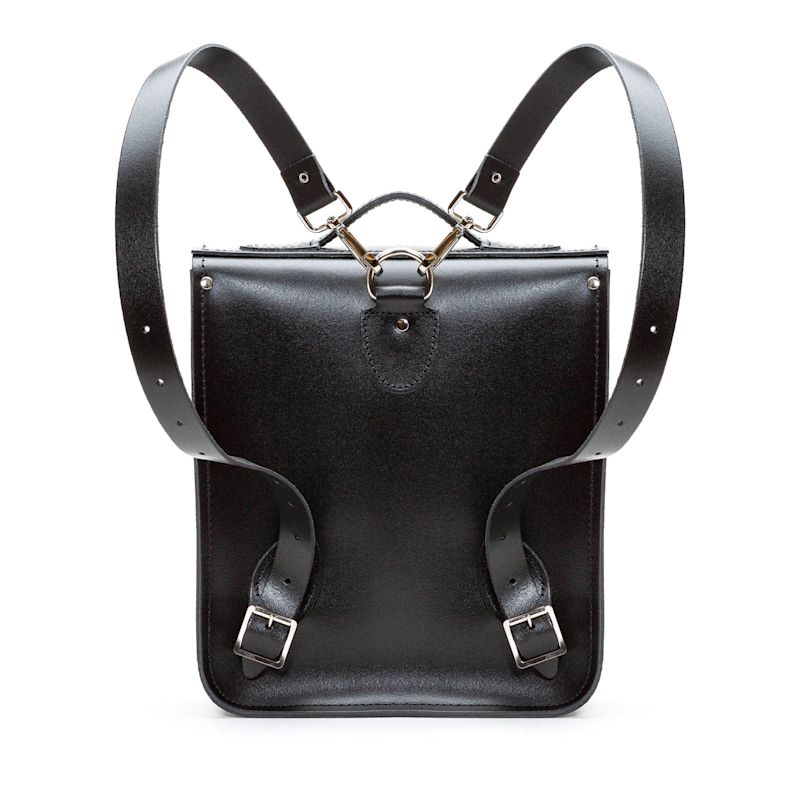 Handmade Leather City Backpack Plus- Black | Zatchels | Wolf & Badger