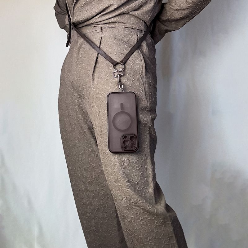 Handmade Leather Crossbody Phone Strap In Hot Pink | godi. | Wolf & Badger
