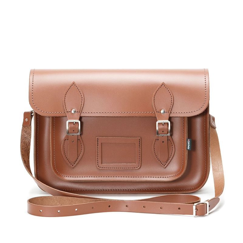 Handmade Leather 16 Inch Satchel - Chestnut | Zatchels | Wolf & Badger