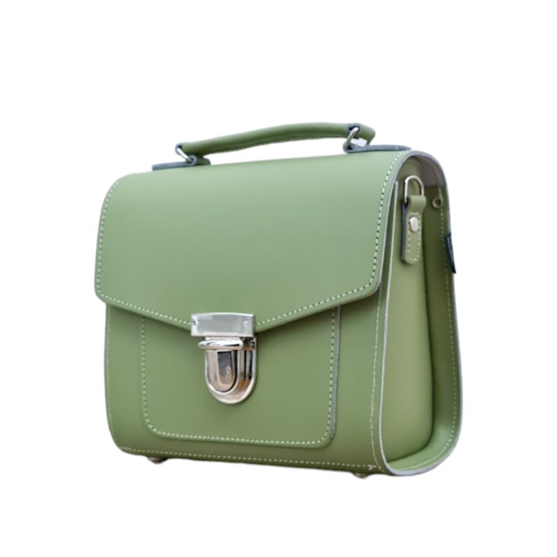 Handmade Leather Sugarcube Plus - Sage Green | Zatchels | Wolf & Badger