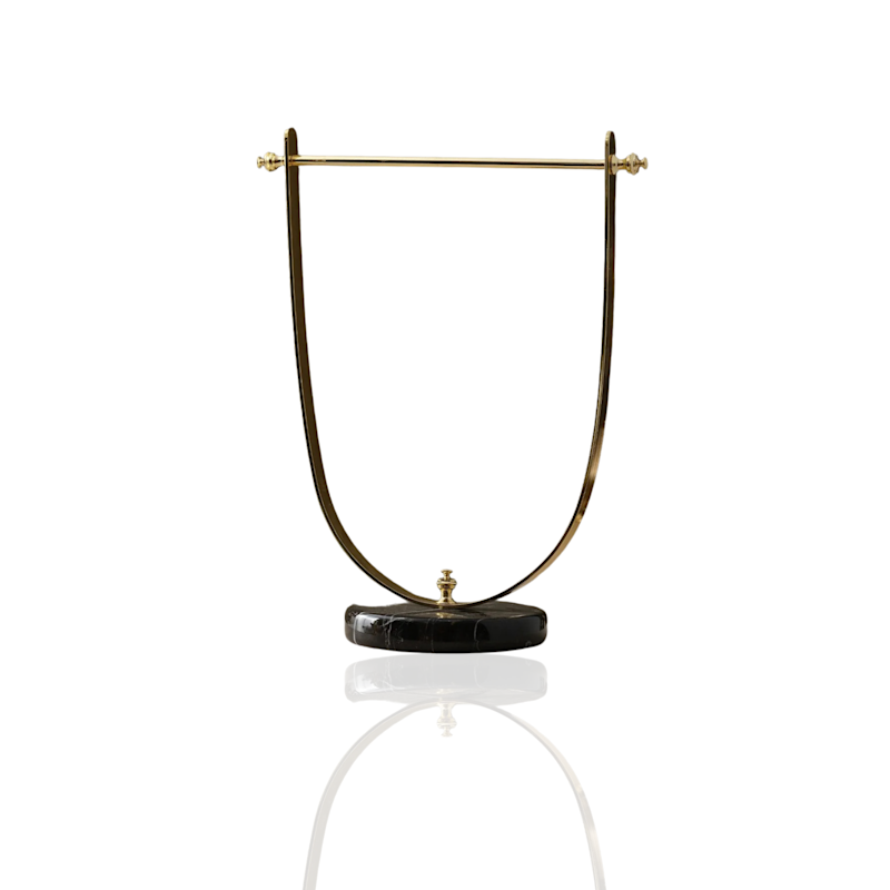 Handmade Marble And Brass Towel Holder & Black Marble Base | MARLETH ...