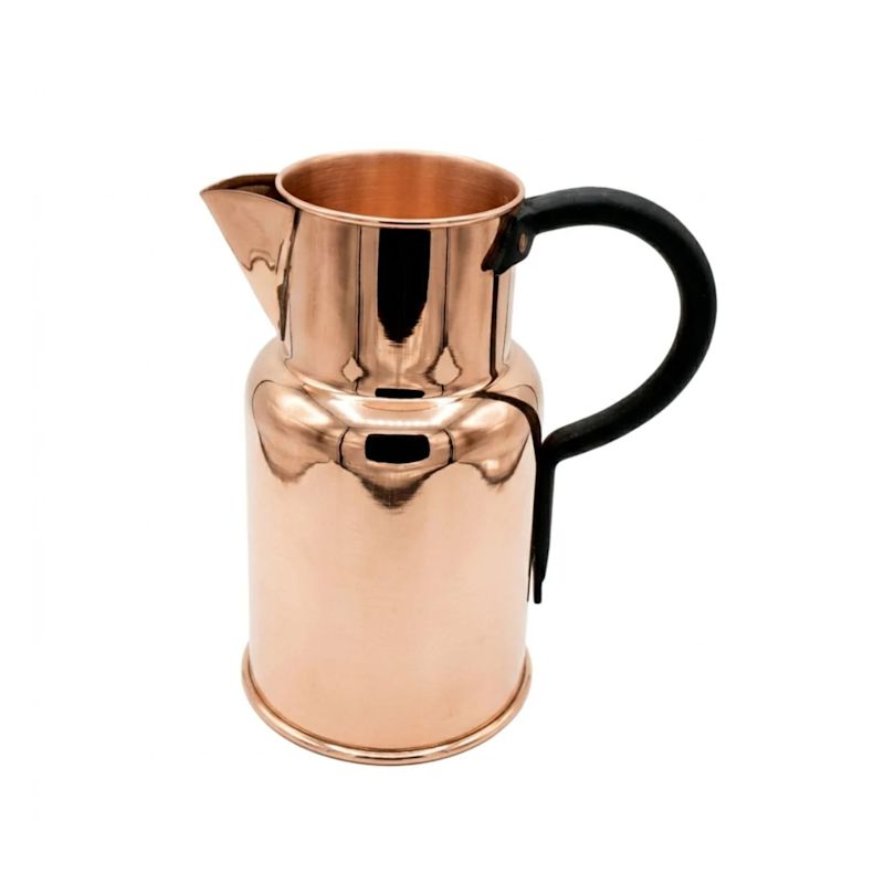 Handmade Solid Copper Water Pitcher – Vintage Farmhouse Jug With Black ...