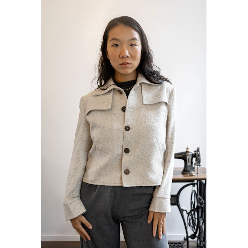 Handwoven Yak Wool Cropped Jacket - Sustainable Himalayan Coat - Wool ...