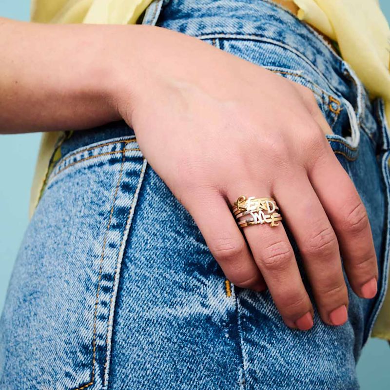 Alphabet Stacker Ring - Silver | Toolally | Wolf & Badger