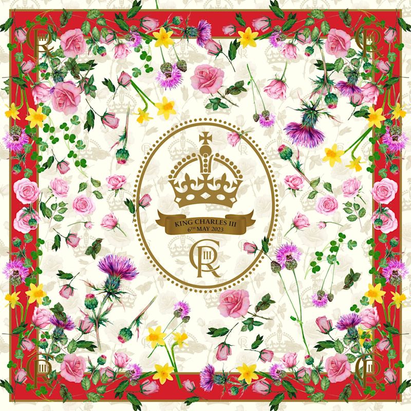 HRH King Charles III Souvenir Silk Scarf | PJ Studio | Wolf & Badger