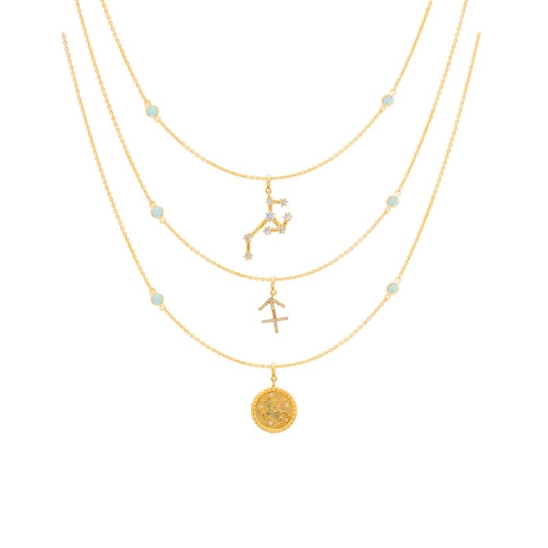 Zodiac Horoscope Sign Sagittarius Constellation Necklace Gold | LAVANI ...