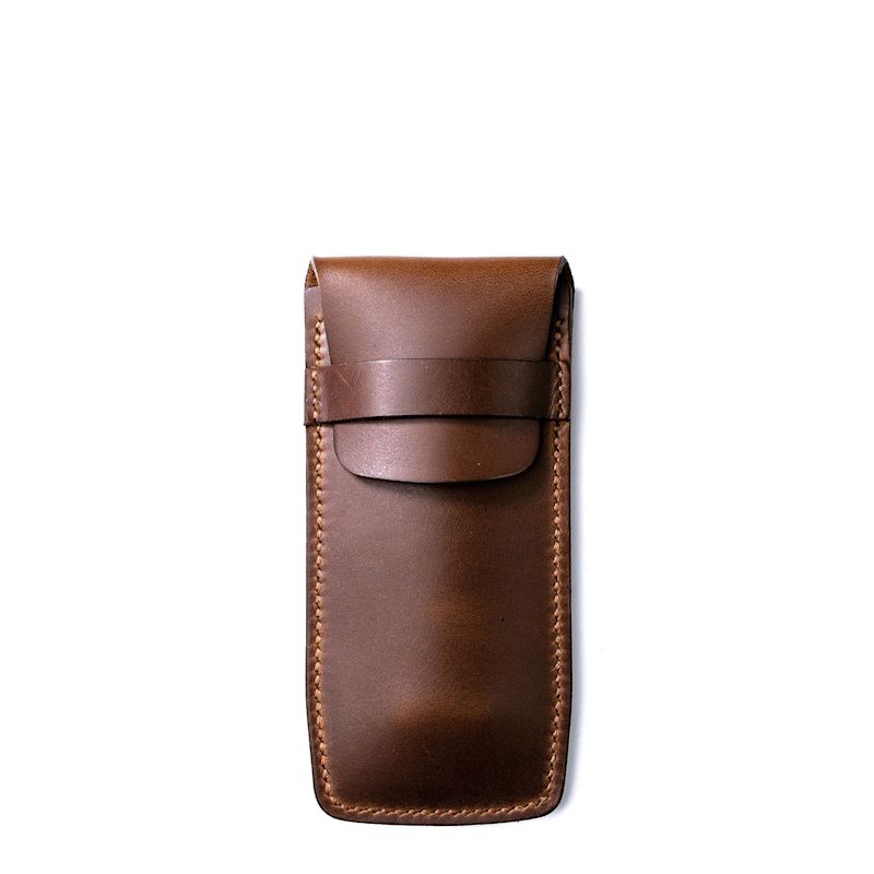 Handmade Flap Covered Leather Watch Case - Brown | Roarcraft | Wolf ...