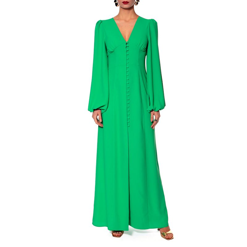 Imani Green Bohemian Style Maxi Dress | AGGI by HALEWSKI | Wolf & Badger