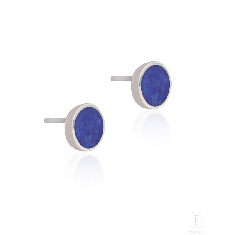 Indigo Tide Lapis Silver Studs Earrings | Lapis Studs | The Jewelz ...